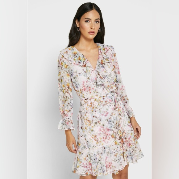 Ted Baker London | Dresses | Ted Baker London Sheer Pink Floral Mini ...